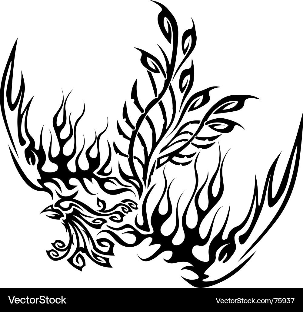 Tattoo with phoenix Royalty Free Vector Image - VectorStock