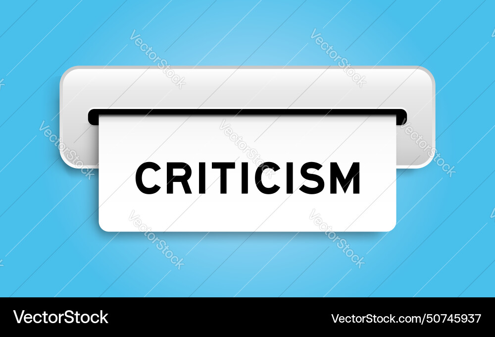 White coupon banner with word criticism from Vector Image
