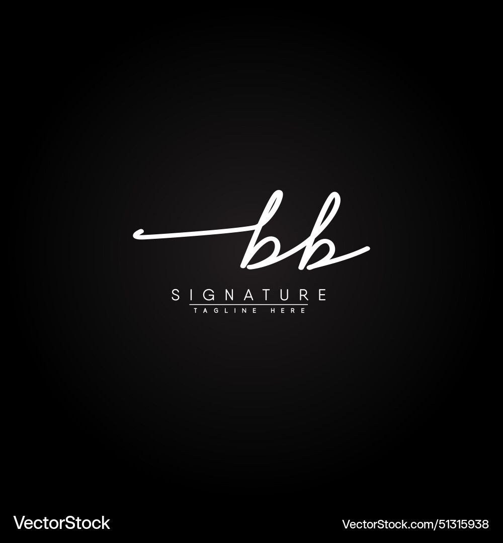 Bb handwritten signature logo - logo template Vector Image