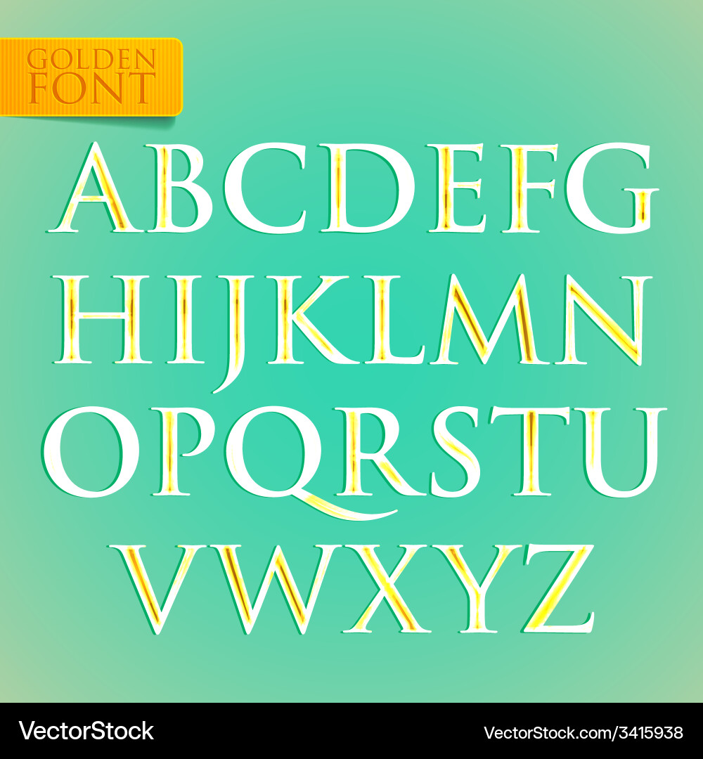 Golden font Royalty Free Vector Image - VectorStock