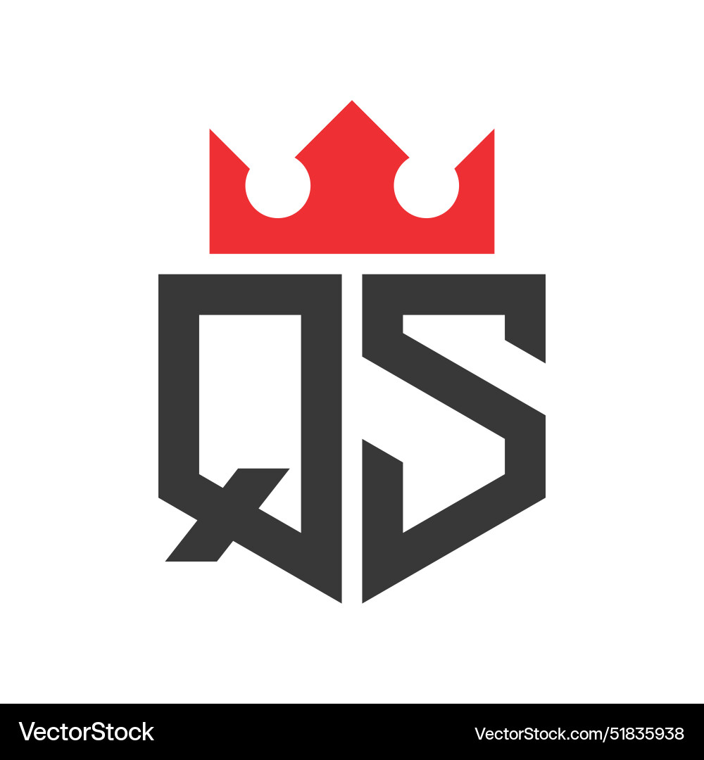 Letter qs crown logo Royalty Free Vector Image