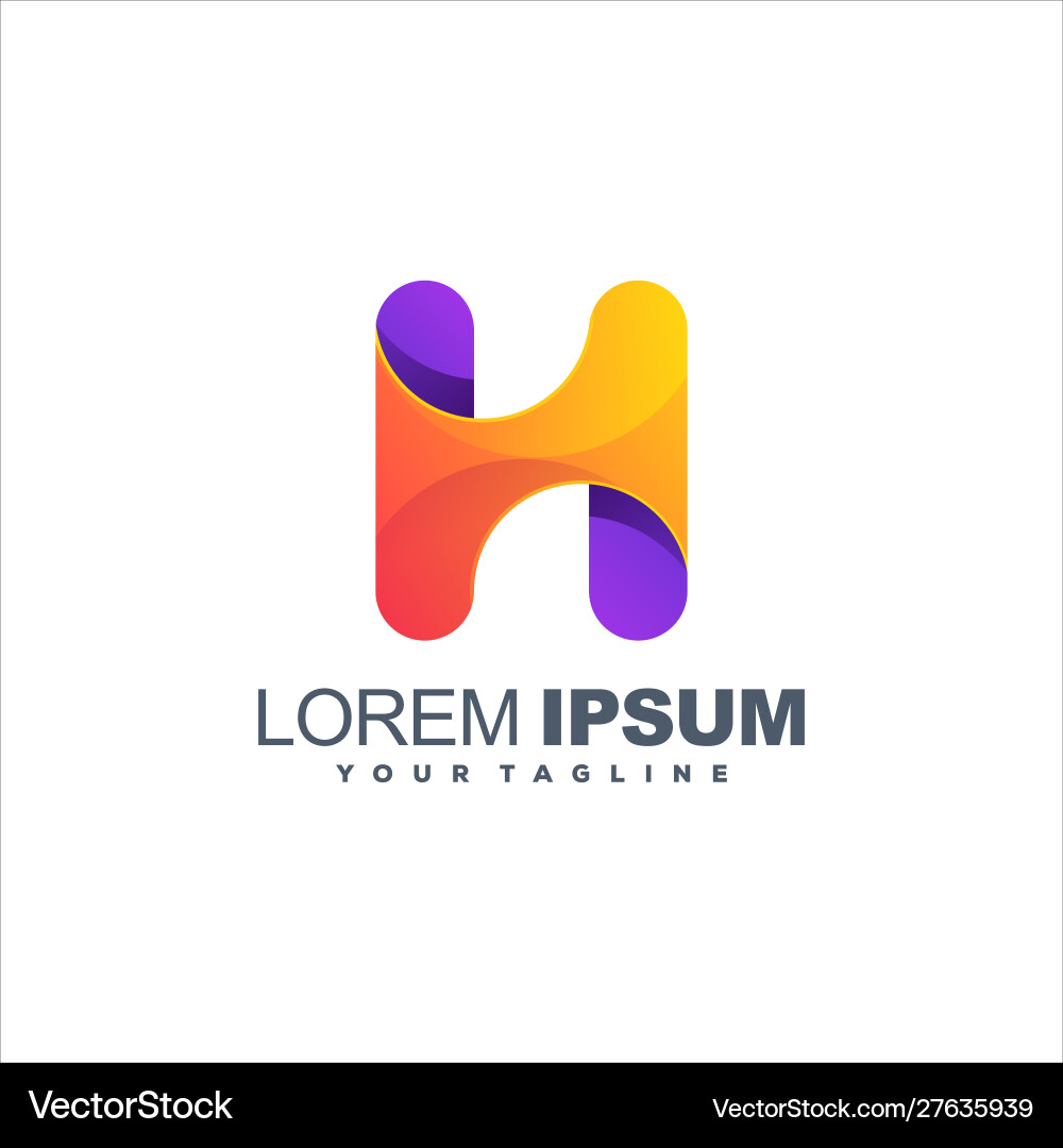 Awesome letter h logo design Royalty Free Vector Image