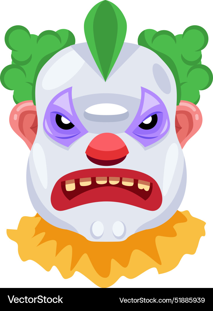Basic cartoonist style of evil circus face Vector Image