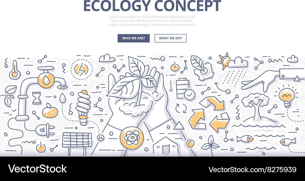 Ecology doodle concept Royalty Free Vector Image