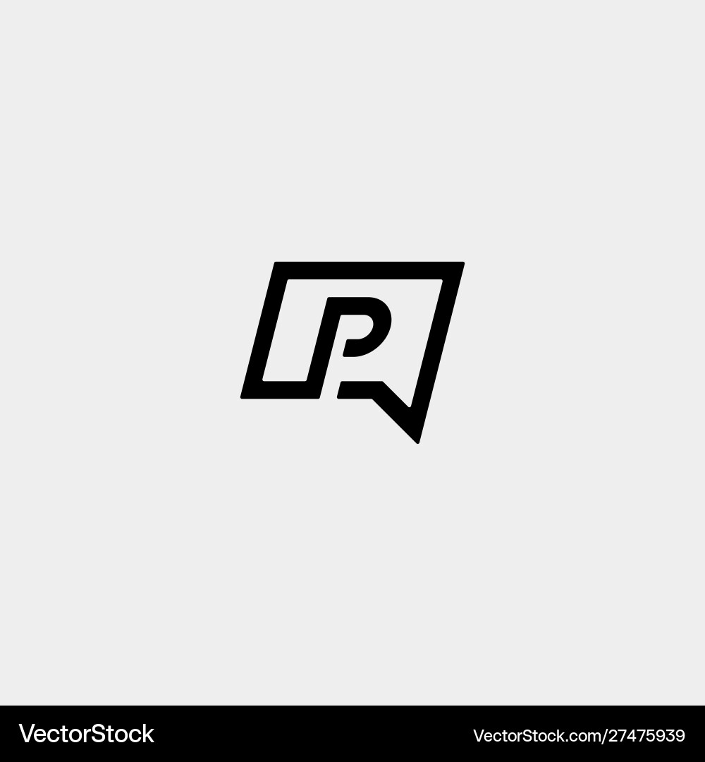 Letter p chat logo template design Royalty Free Vector Image