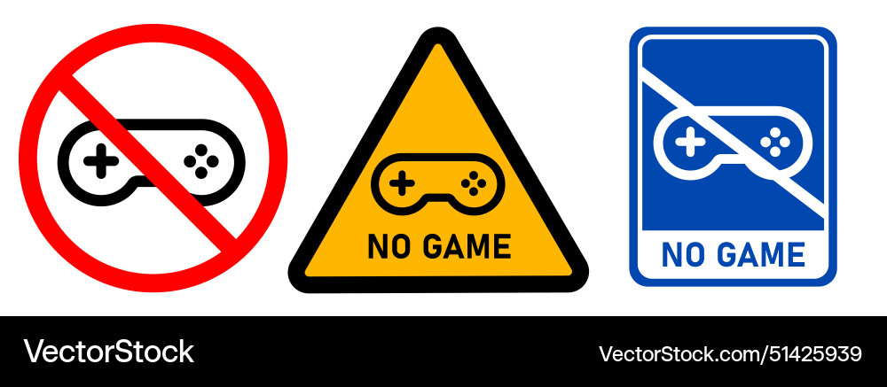 No game allowed gaming restriction Royalty Free Vector Image