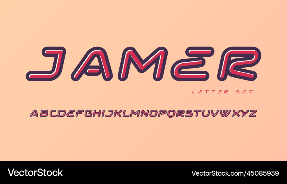 Rounded sans serif font uppercase letter Vector Image