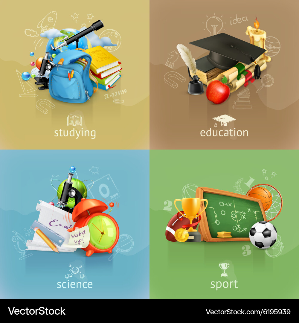 School concepts set Royalty Free Vector Image - VectorStock