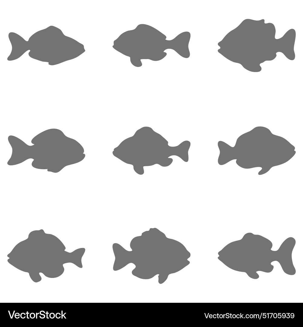 Simple fish design set Royalty Free Vector Image