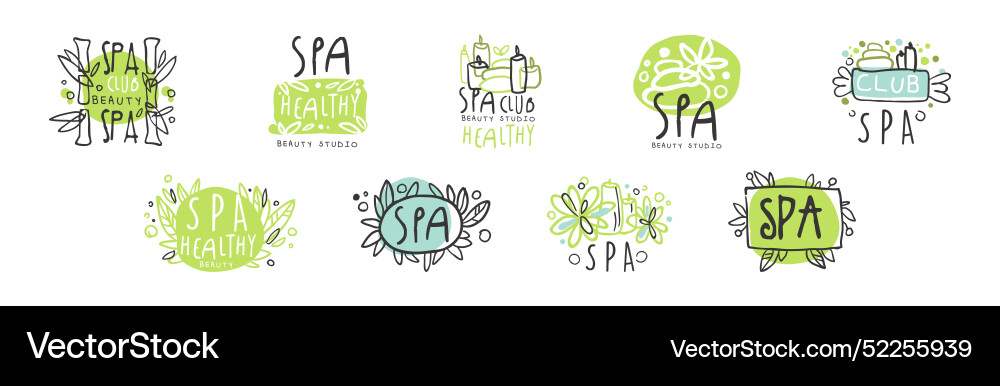 Spa club and beauty studio label logo design Vector Image