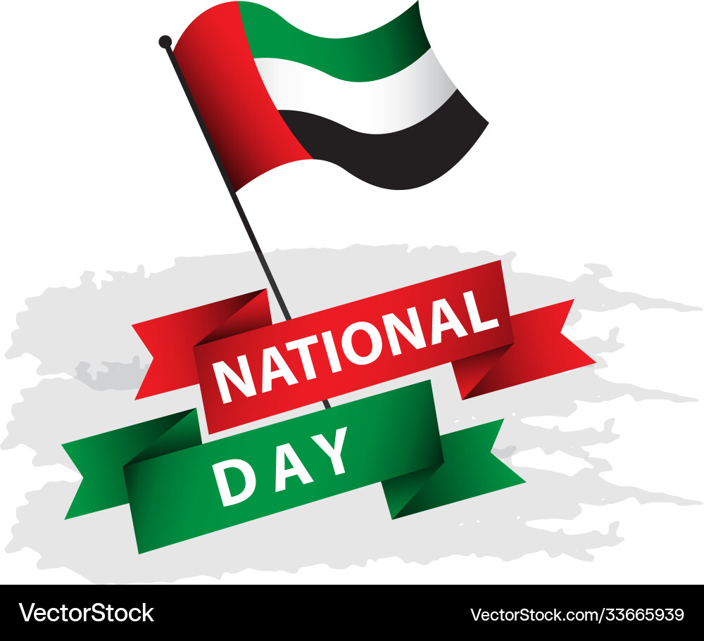 Uae national day flag template design Royalty Free Vector