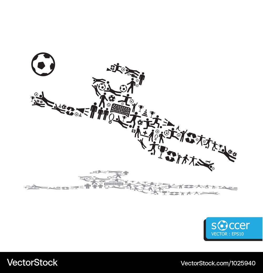 Active soccer player shape concept Royalty Free Vector Image