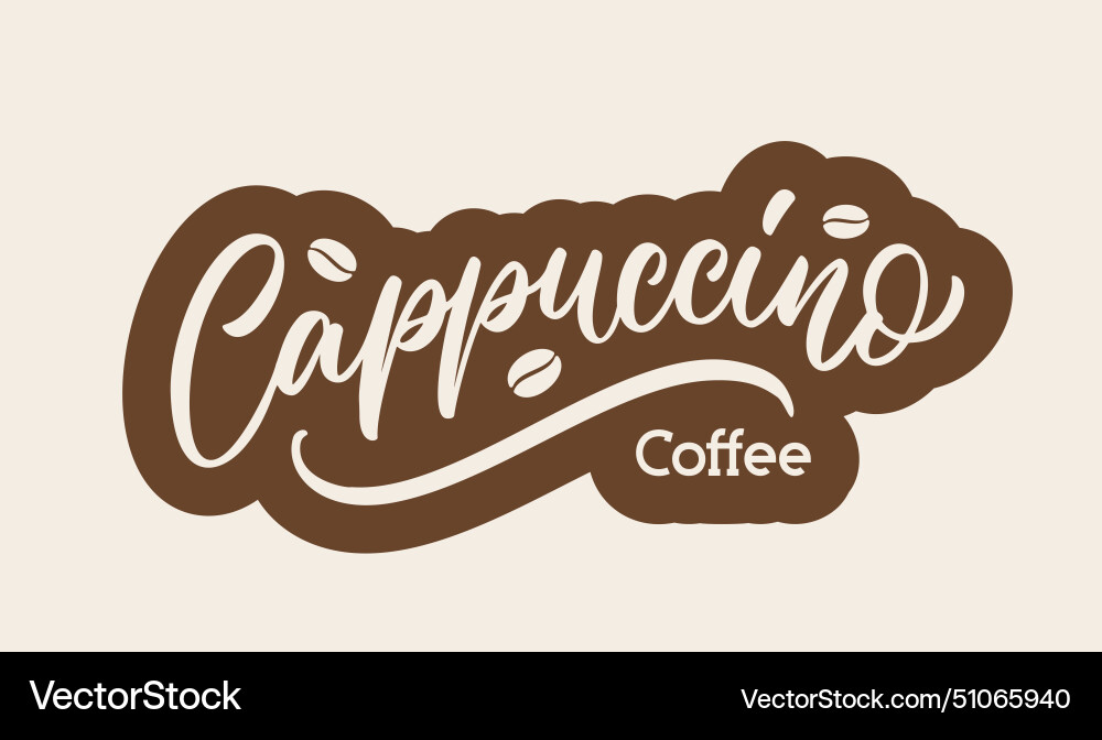 Cappuccino coffee hand drawn logo design Vector Image