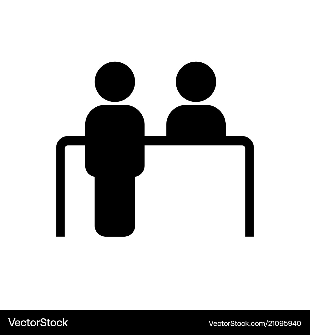 Customer service desk icon reception symbol Vector Image
