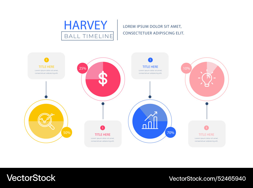 Harvey ball diagrams - infographic Royalty Free Vector Image