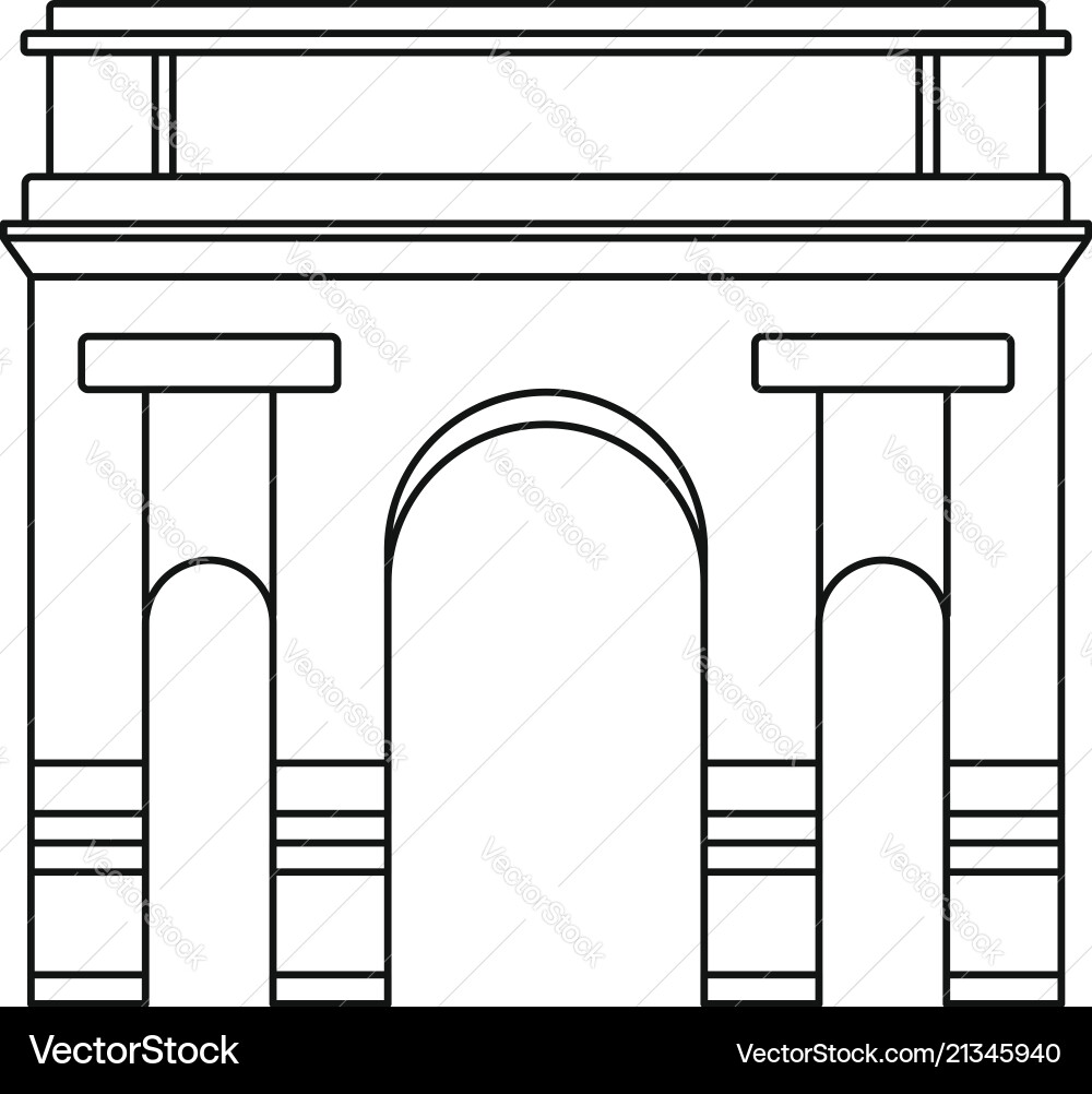 Historical arch icon outline style Royalty Free Vector Image