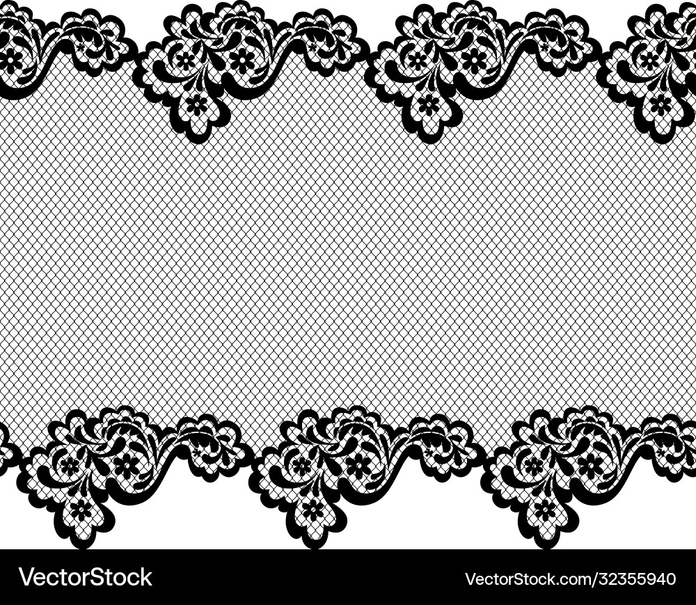 Lace horizontal seamless pattern border Royalty Free Vector