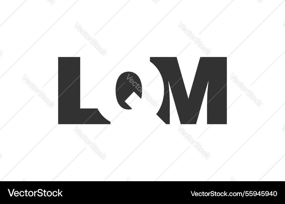 Lqm logo design initial letter l q m bold font Vector Image