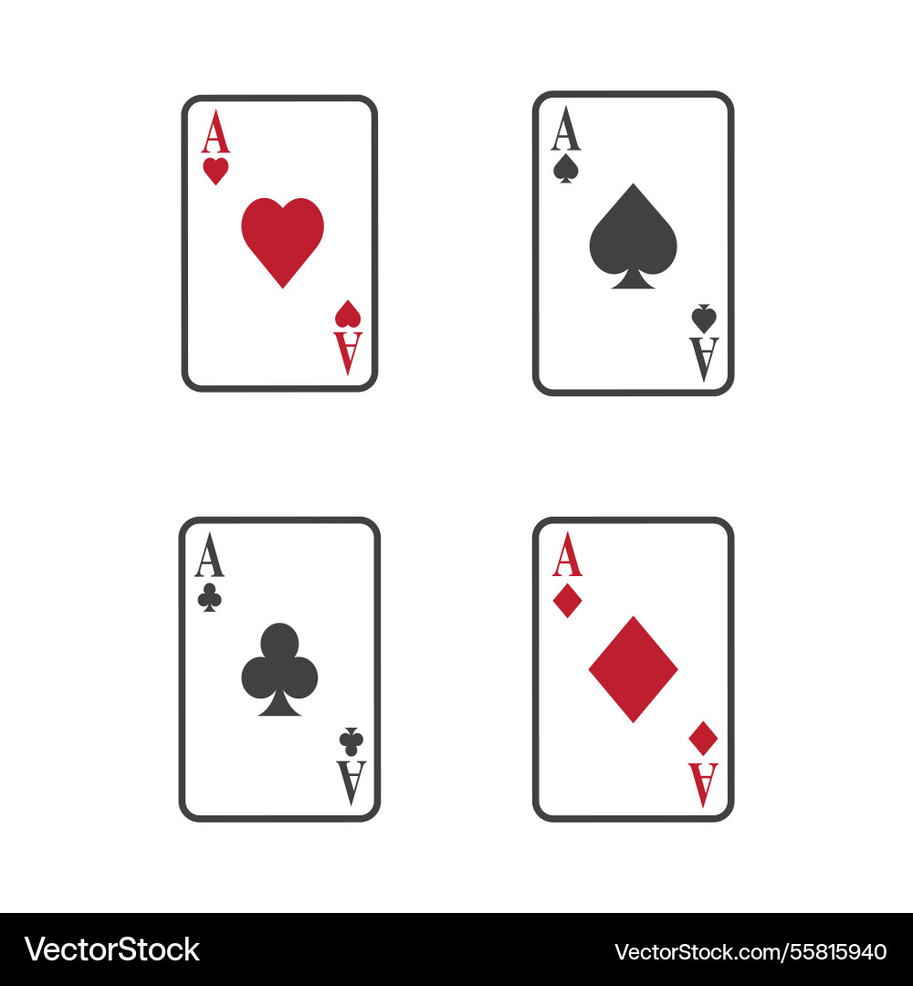 Poker card logo gambling game design simple Vector Image