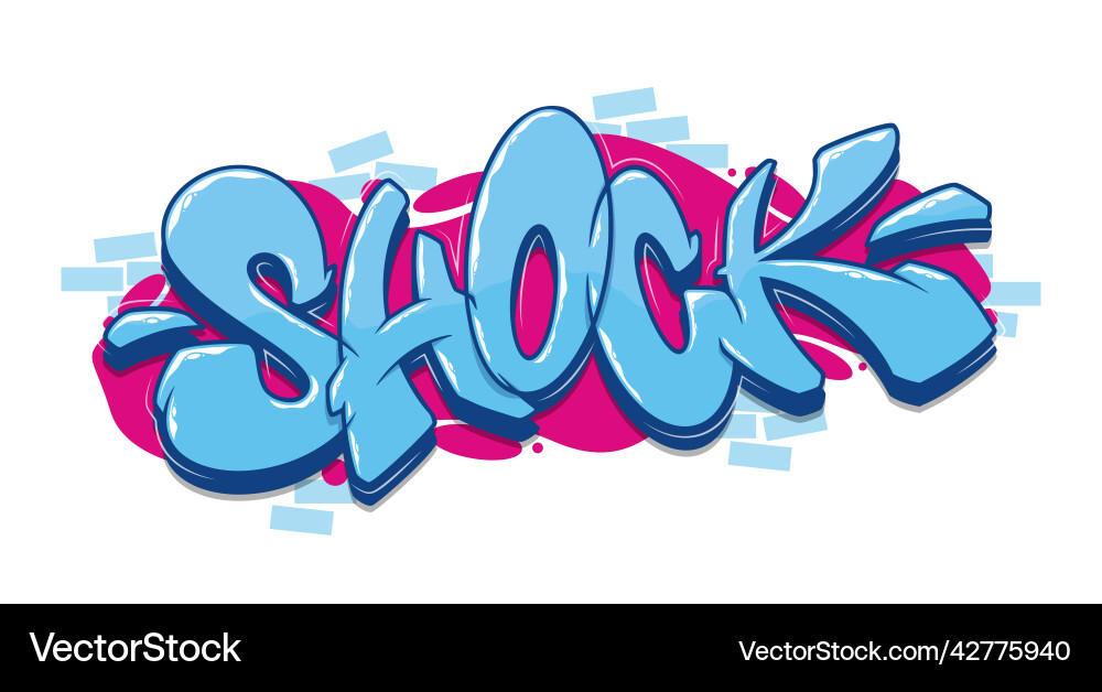 Shock font in graffiti style Royalty Free Vector Image