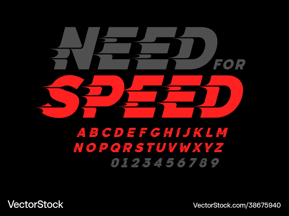 Speed Font - Dynamic Lettering Royalty Free Vector Image