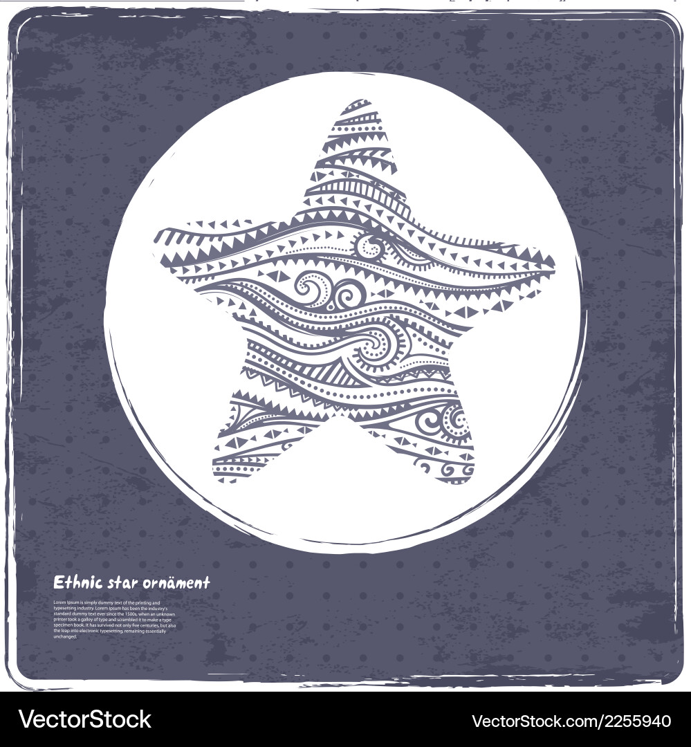 Vintage ethnic star Royalty Free Vector Image - VectorStock