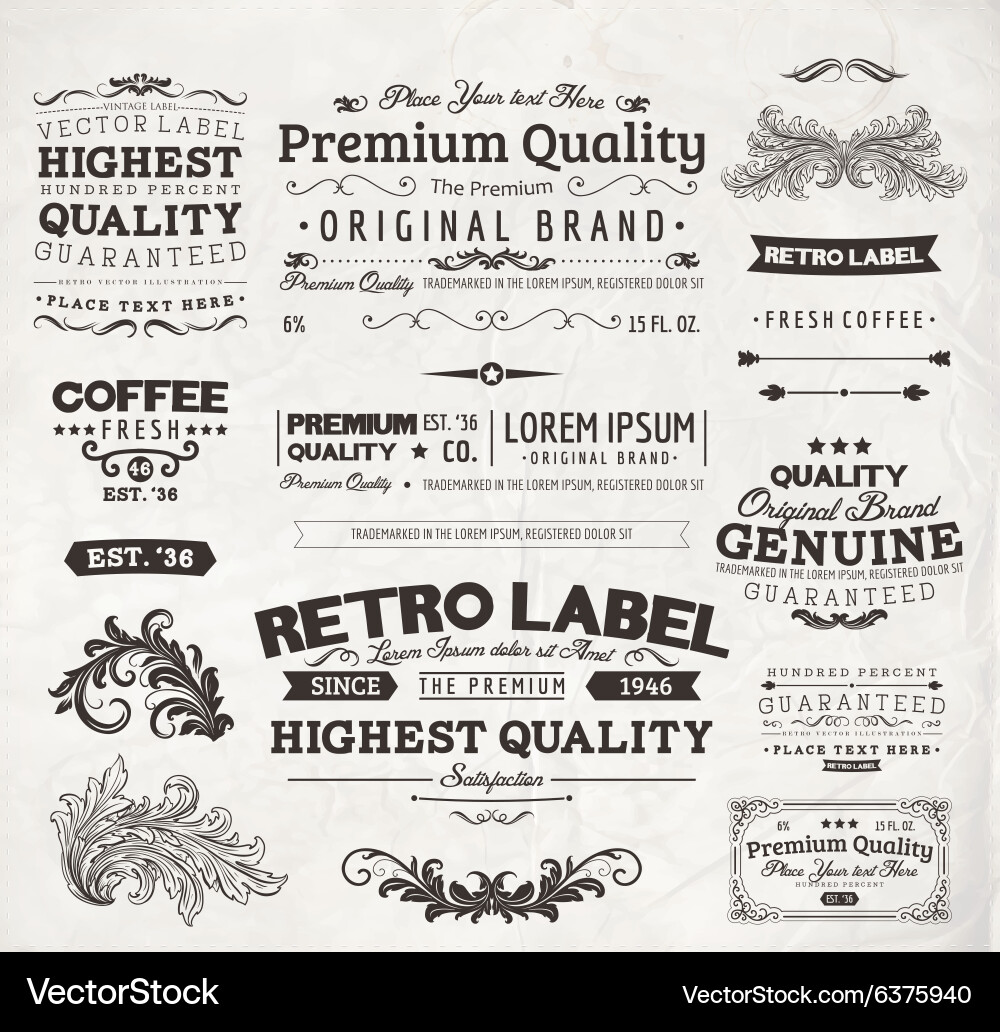 Vintage label set Royalty Free Vector Image - VectorStock