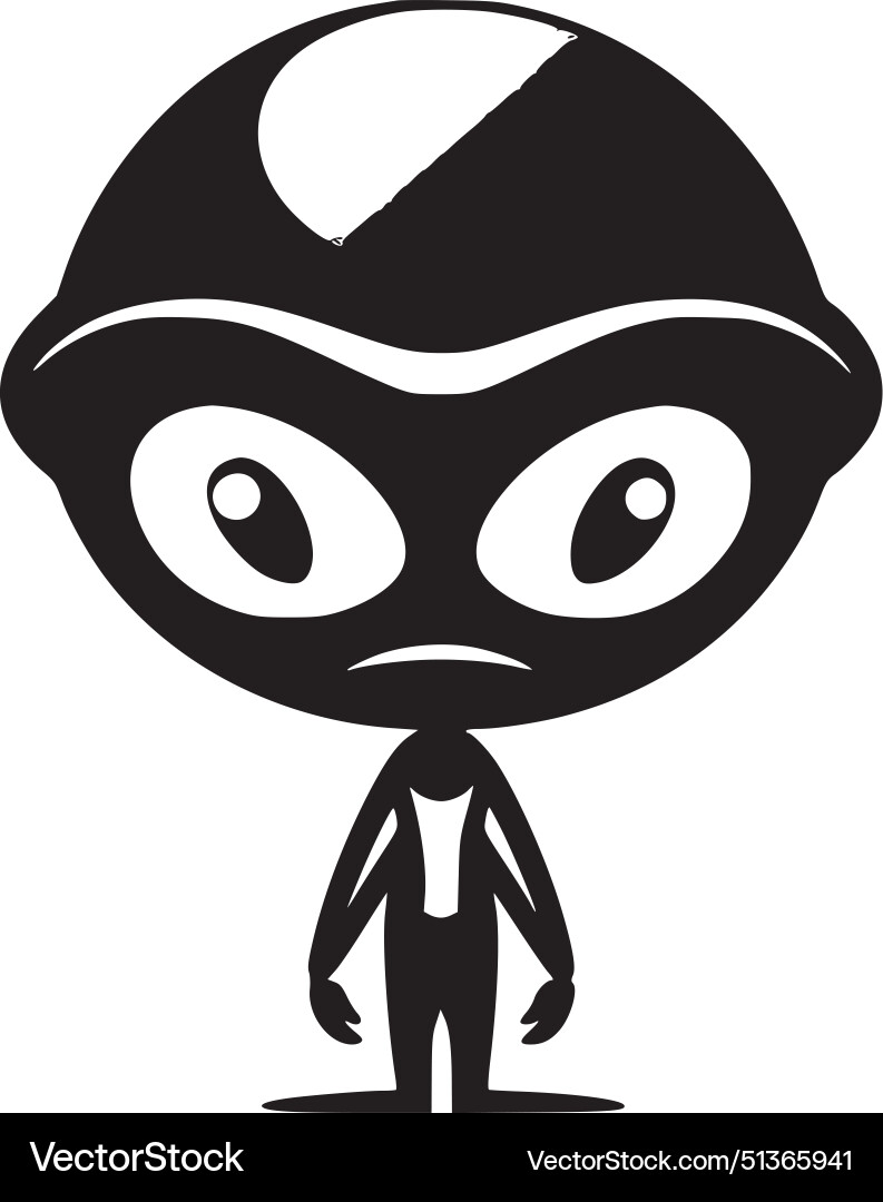 Alien - black and white isolated icon Royalty Free Vector