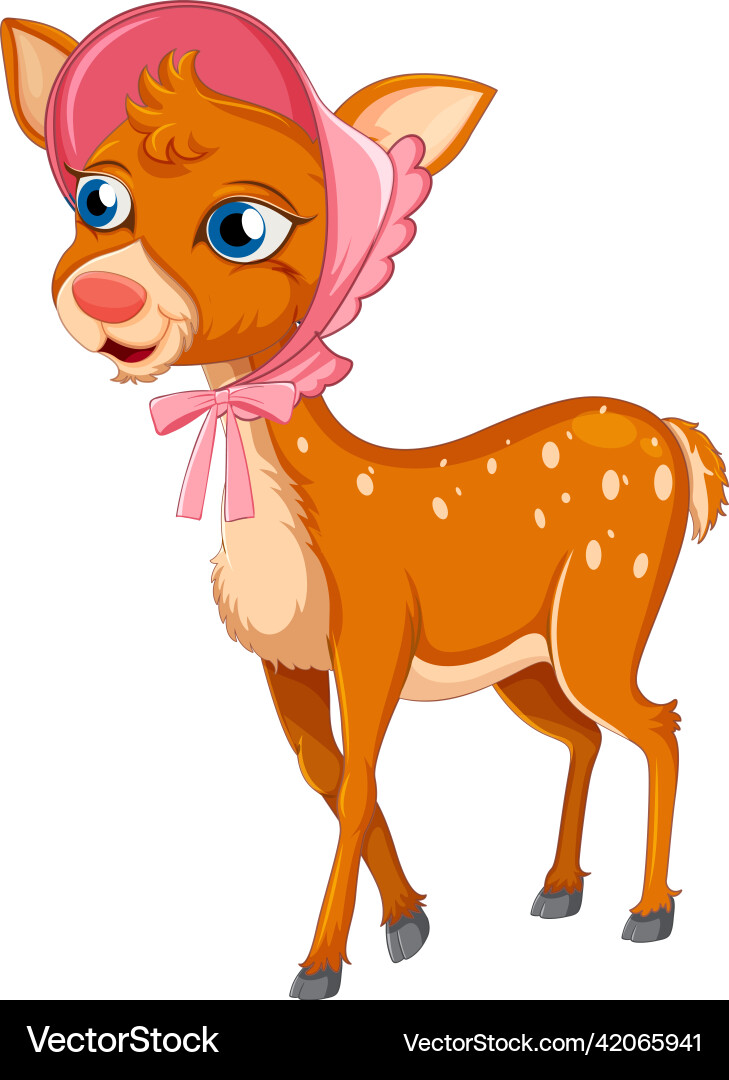 Cute deer cartoon character Royalty Free Vector Image