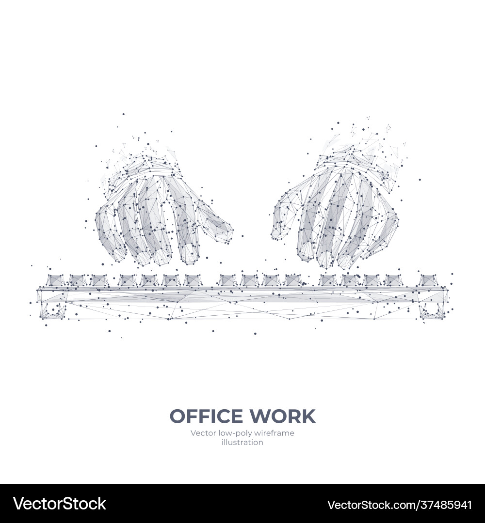 Digital hand drawing office work concept Vector Image
