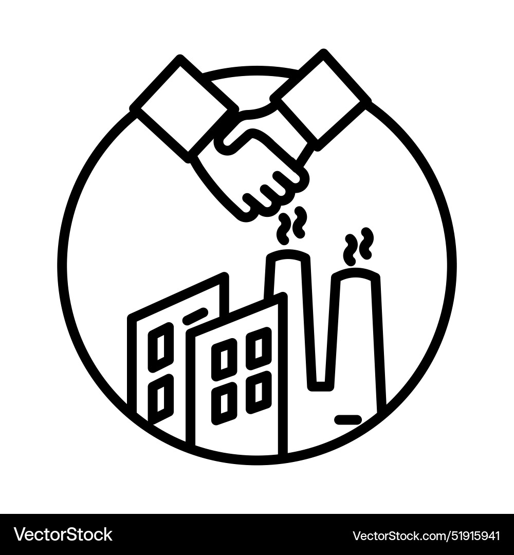 Factory deal icon set industrial Royalty Free Vector Image