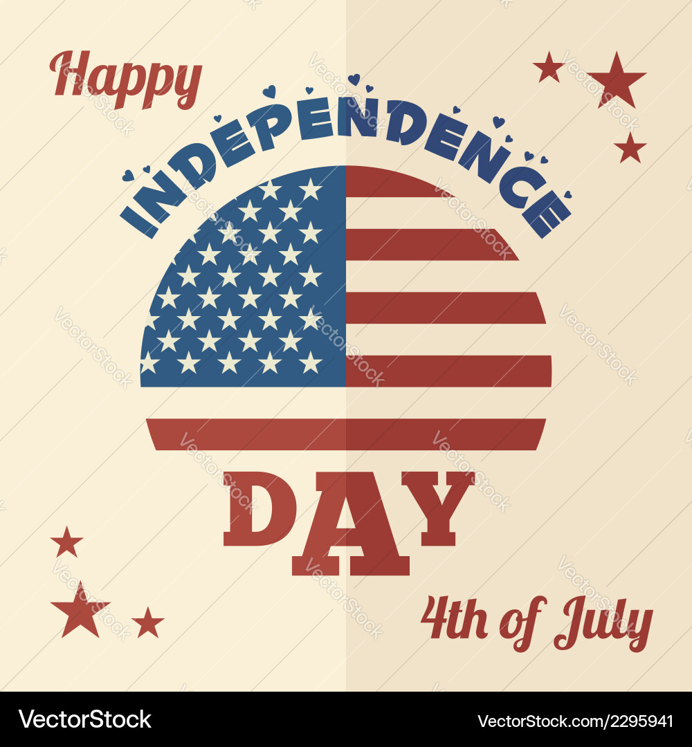 Happy independence day flat design Royalty Free Vector Image