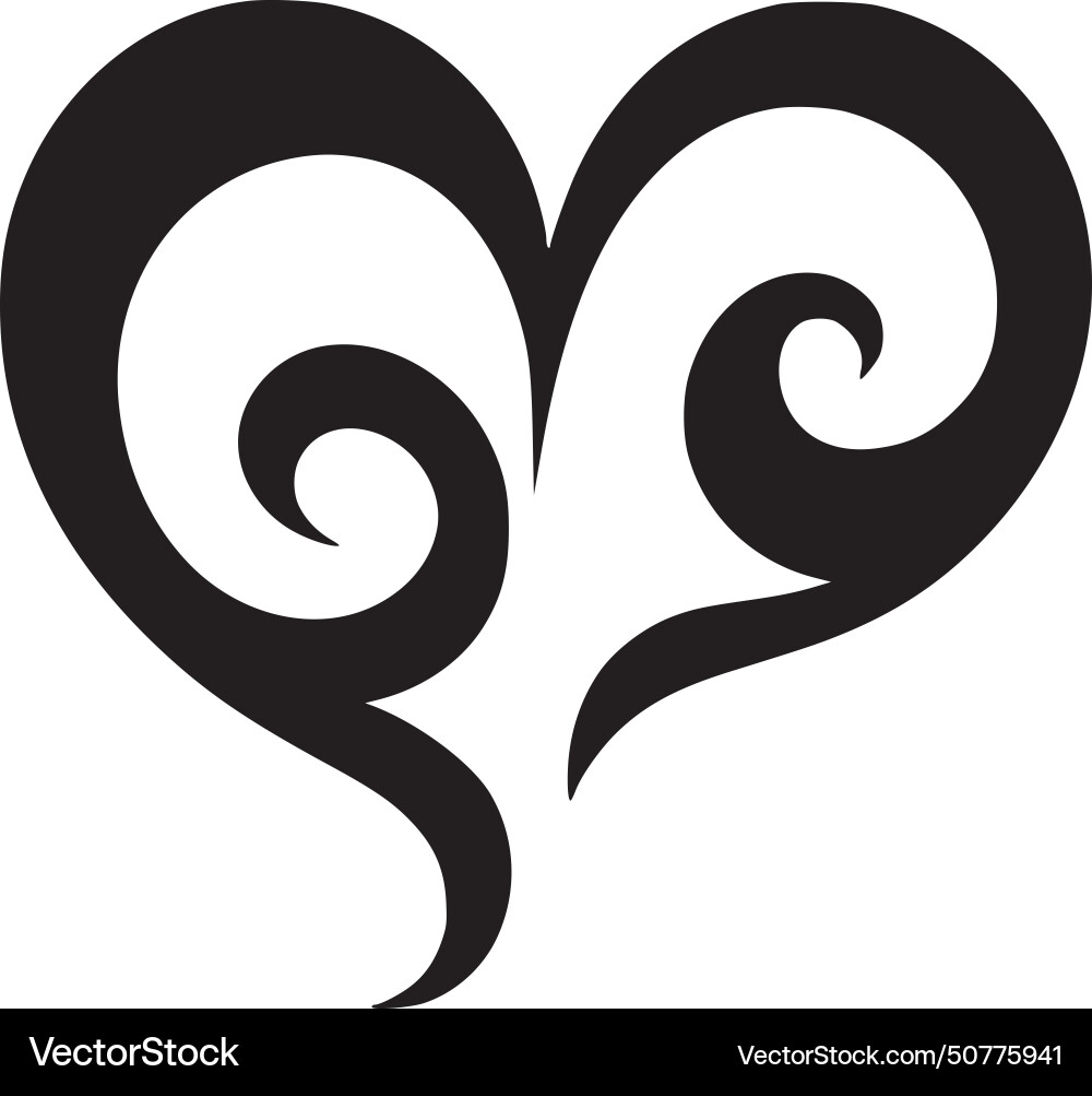 Heart - minimalist and flat logo Royalty Free Vector Image
