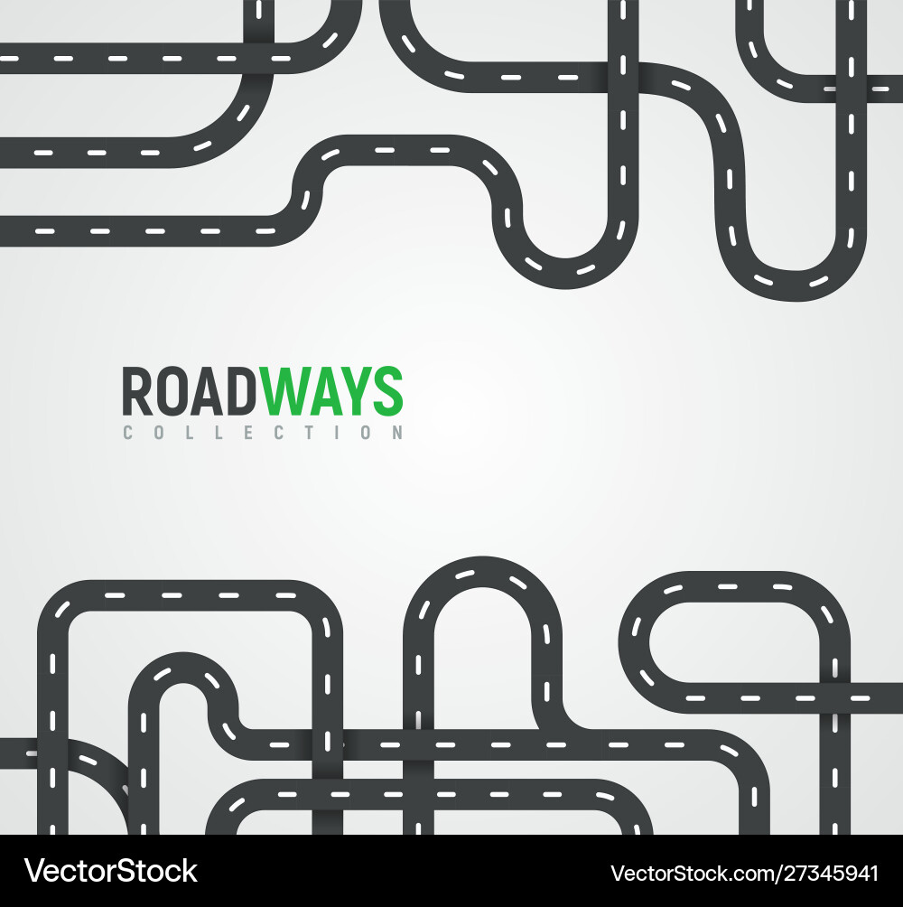 Highway roads collection autoroutes Royalty Free Vector