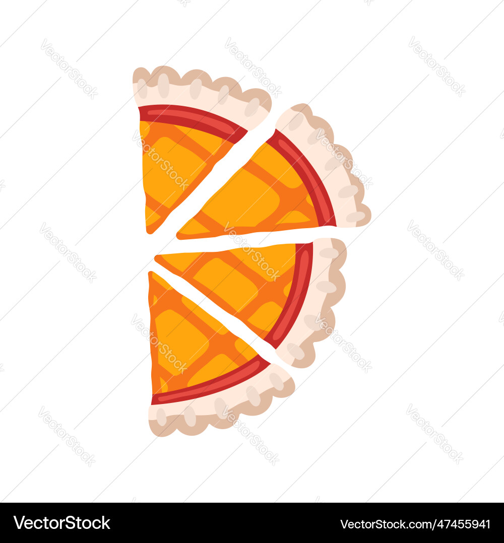 Letter D Apple Pie Font - Thanksgiving Style Vector Image