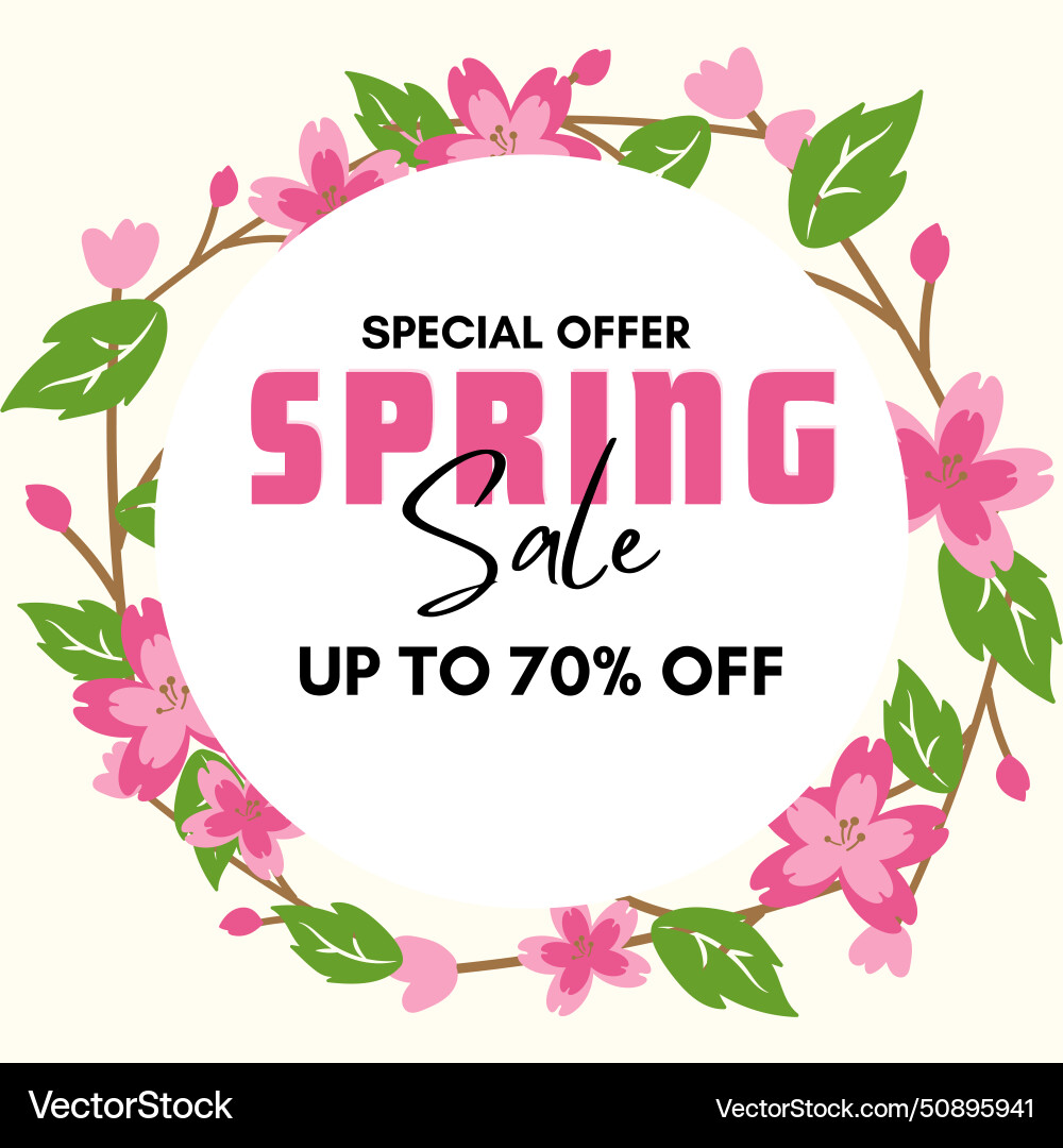Spring sale design Royalty Free Vector Image - VectorStock