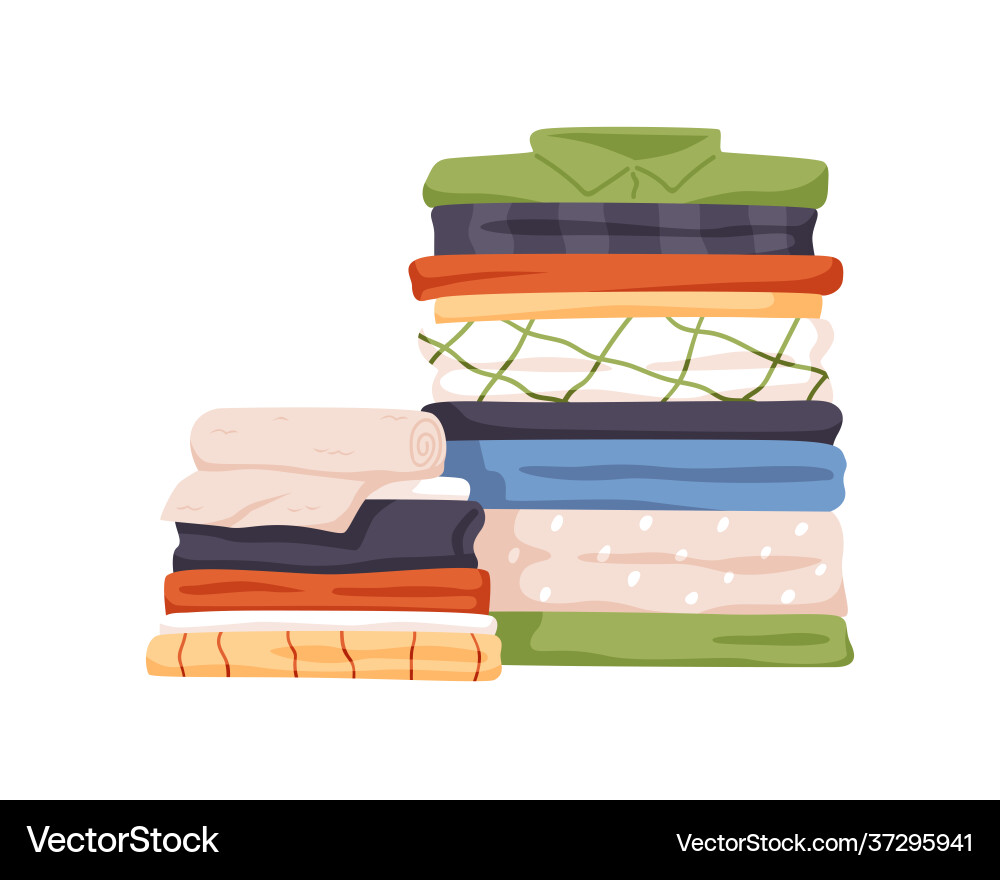 Stack neat and clean clothes pile neatly Vector Image
