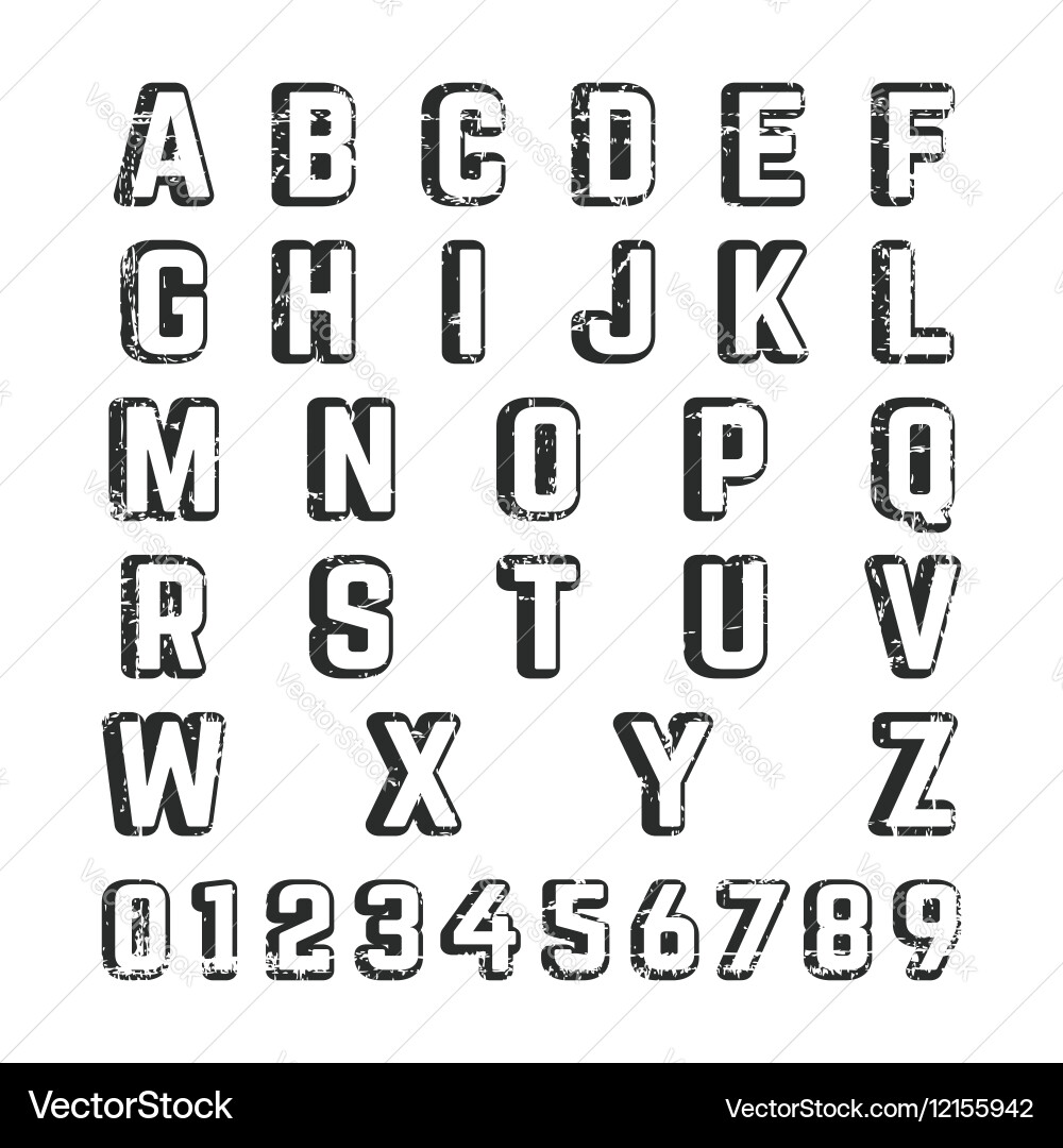 Alphabet font template Royalty Free Vector Image