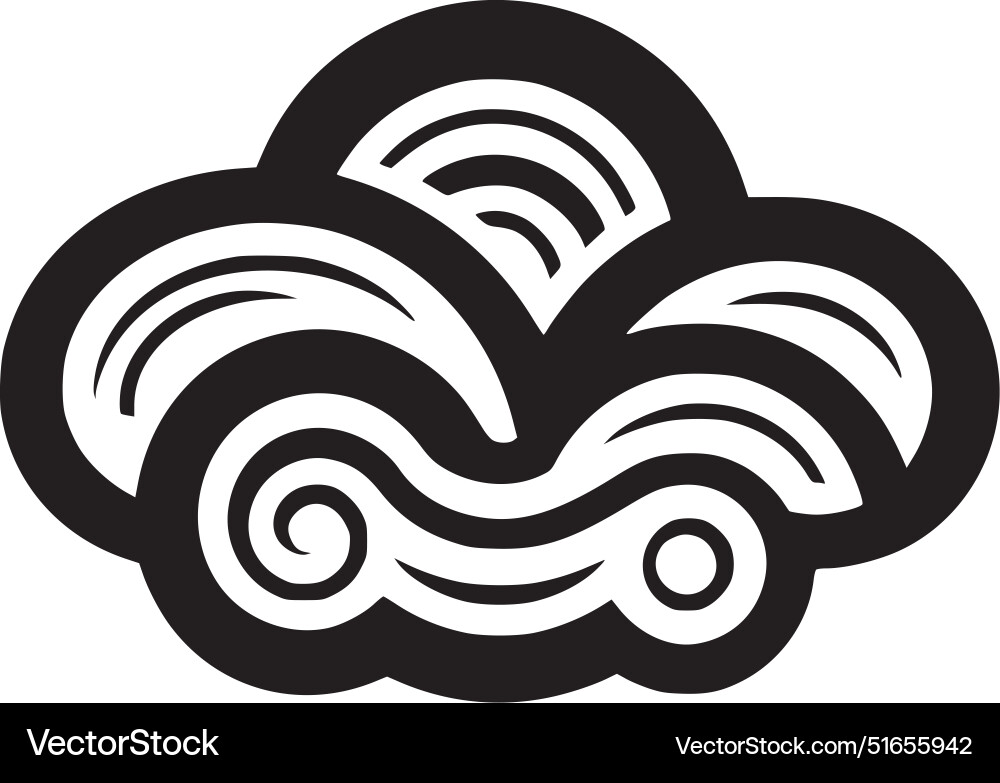 Cloud - minimalist and flat logo Royalty Free Vector Image