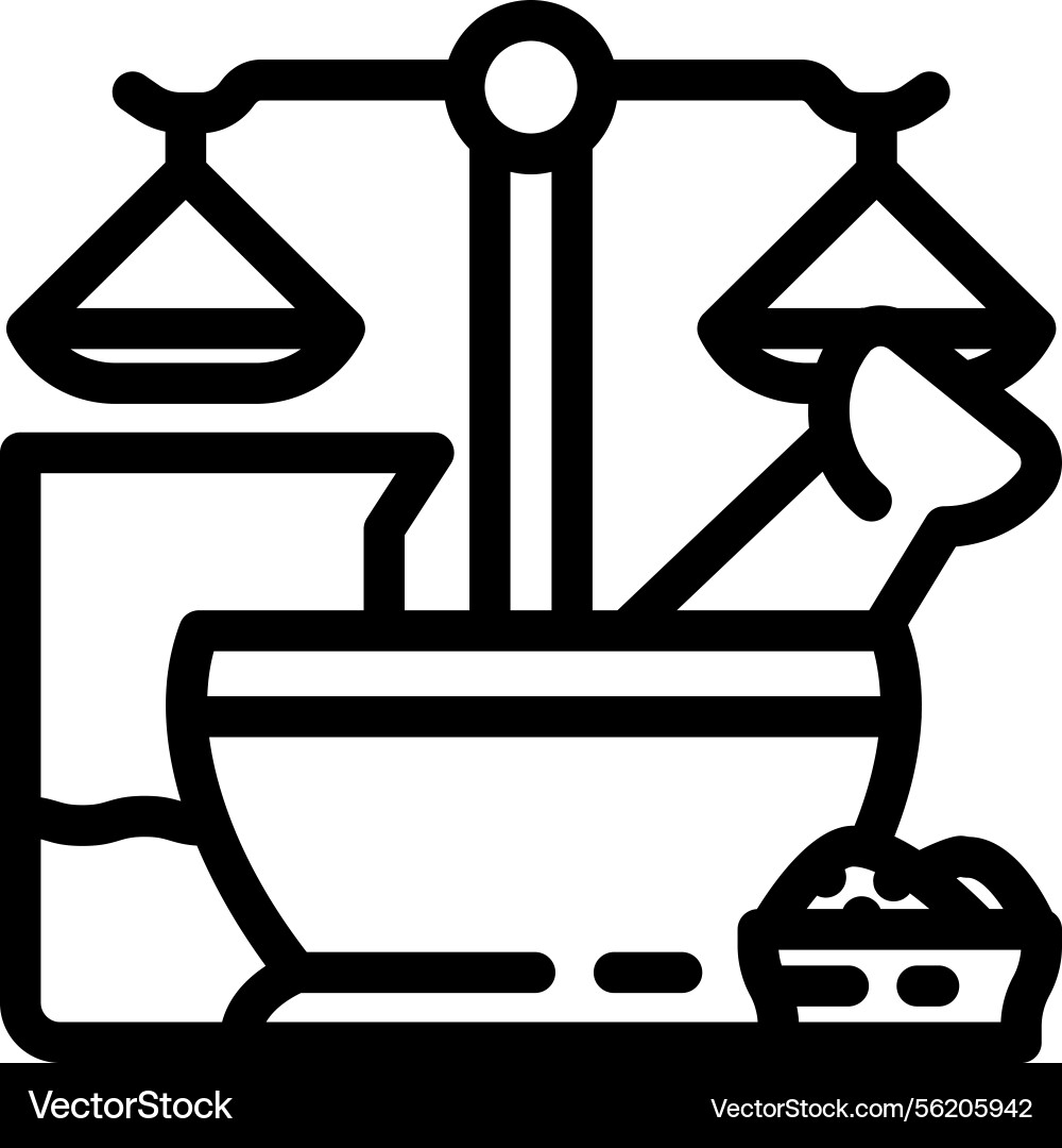 Compounding medications pharmacist line icon Vector Image