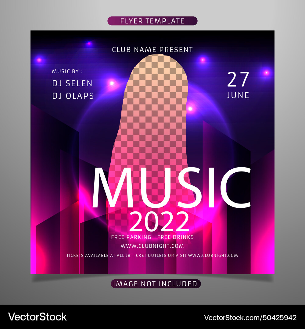 Festival music 2022 flyer template Royalty Free Vector Image