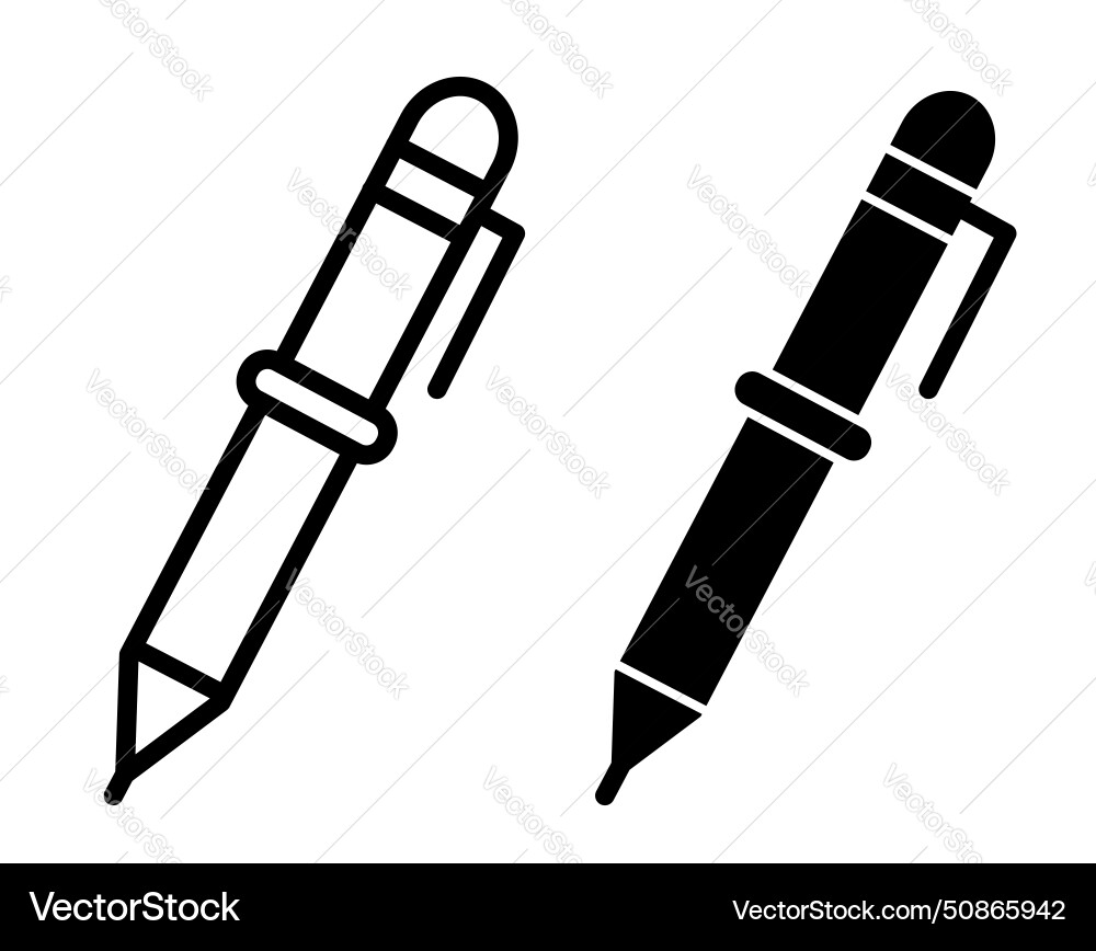 Fountain pen icon set nib with ink symbol Vector Image