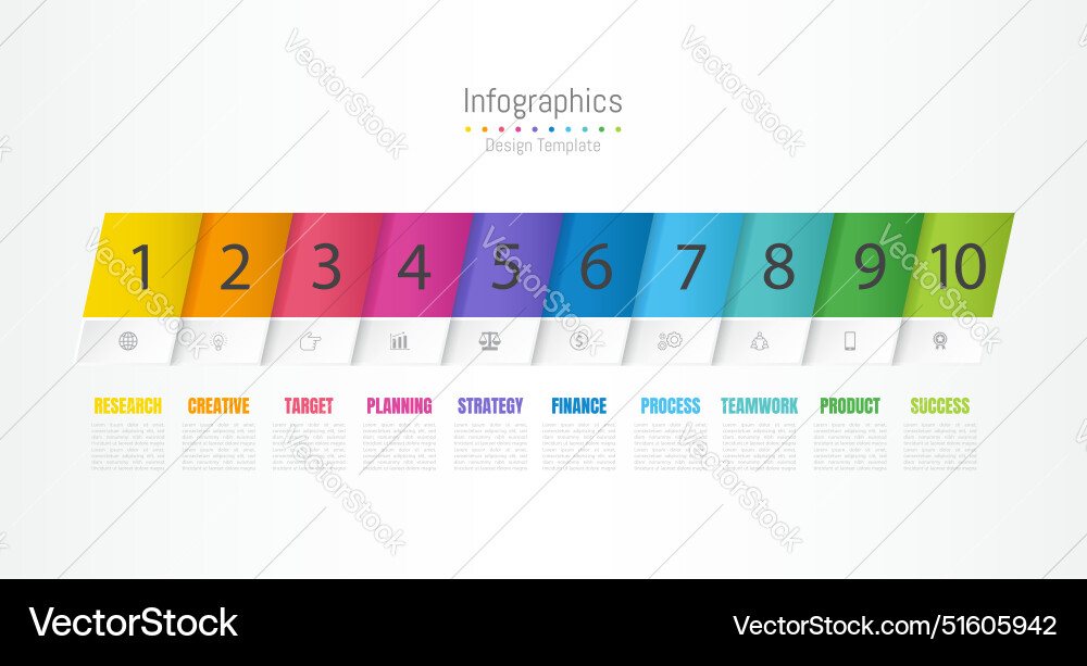 Infographic 10 options design elements Royalty Free Vector