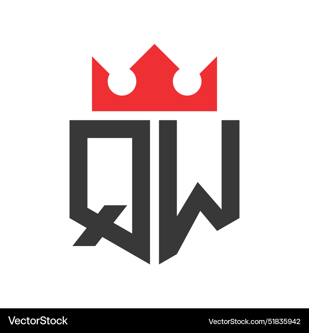 Letter qw crown logo Royalty Free Vector Image