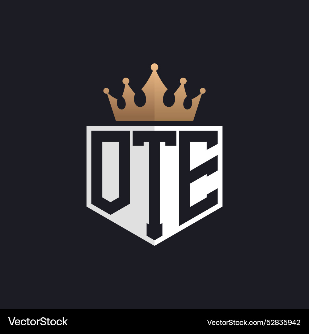 Luxury ote logo with crown elegant initials Vector Image
