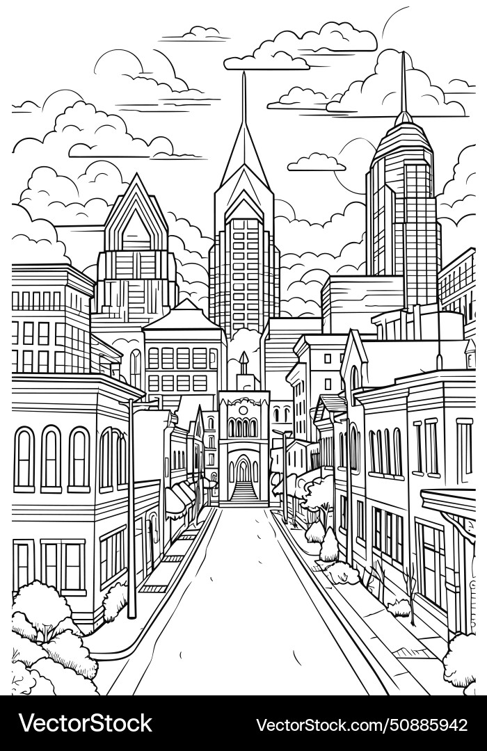 Nashville coloring page Royalty Free Vector Image