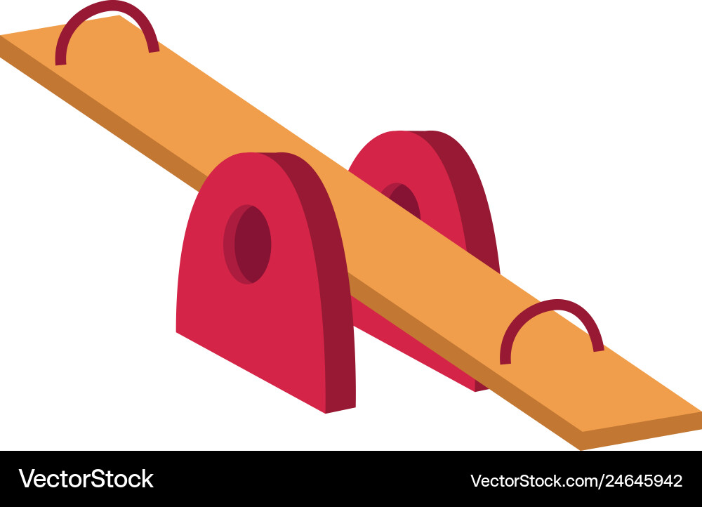 Seesaw playground game cartoon Royalty Free Vector Image