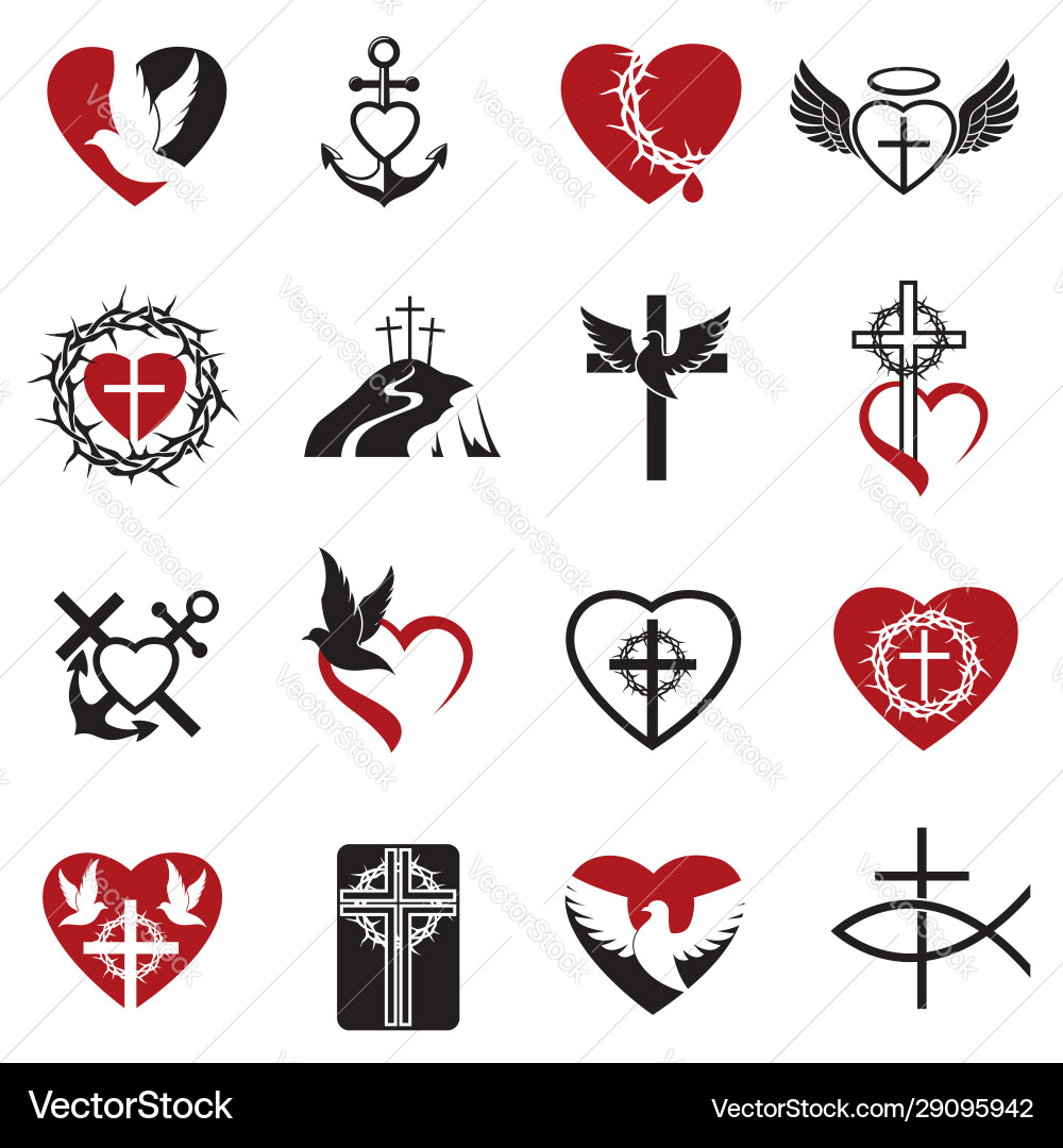 Set christian icons Royalty Free Vector Image - VectorStock
