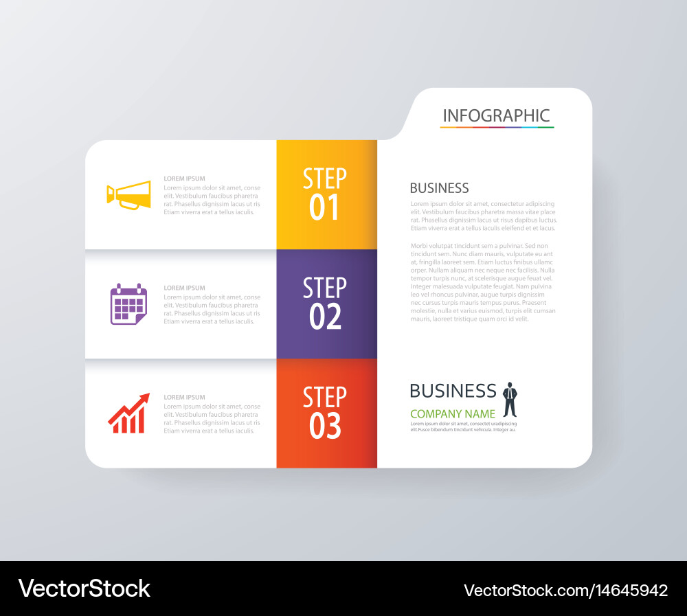 Vertical Tab Infographic Template Royalty Free Vector Image
