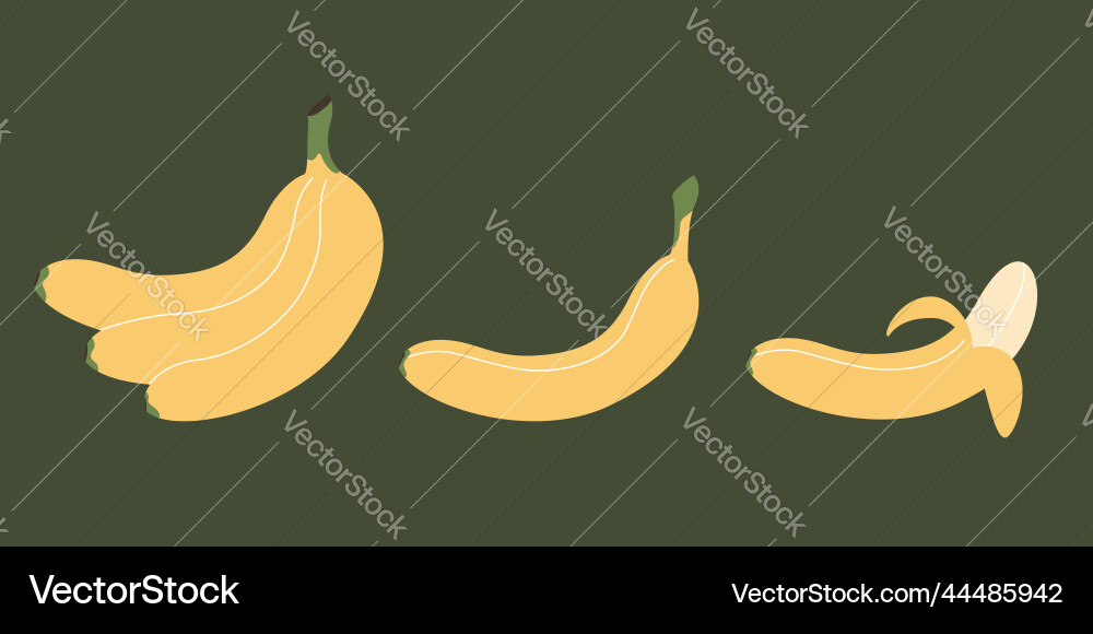 Whole and cut banana Royalty Free Vector Image